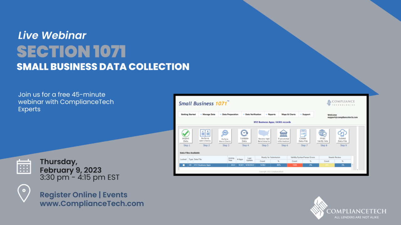 Section 1071: Small Business Data Collection & Reporting Webinar ...